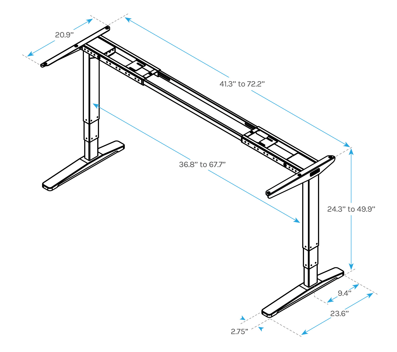 Narrow desk options that have depth less than 24 inches? : r/StandingDesk