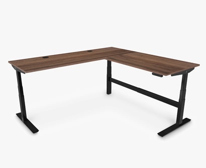 Custom Solid Wood L-Shaped Standing Desk | UPLIFT Desk